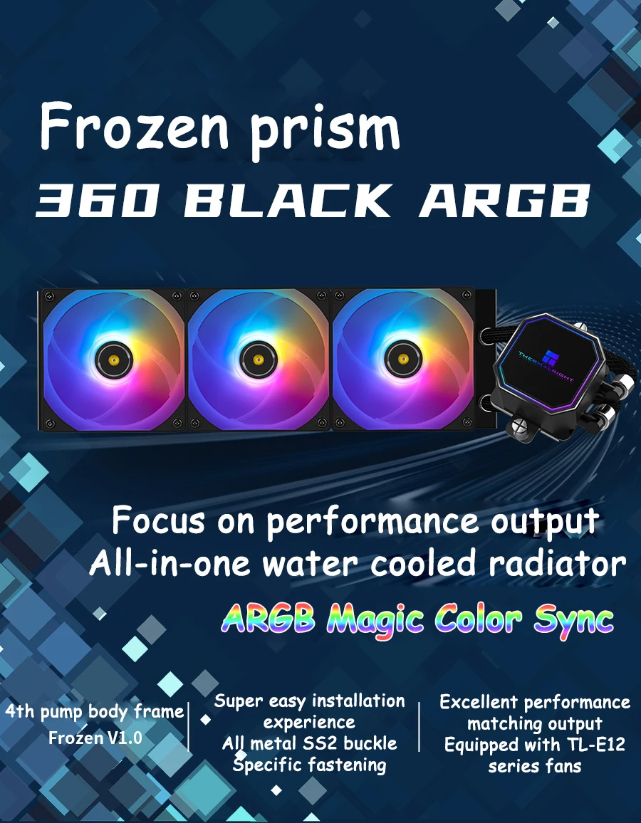 Thermalright Frozen Prism 360 Black ARGB water cooling radiator CPU ...
