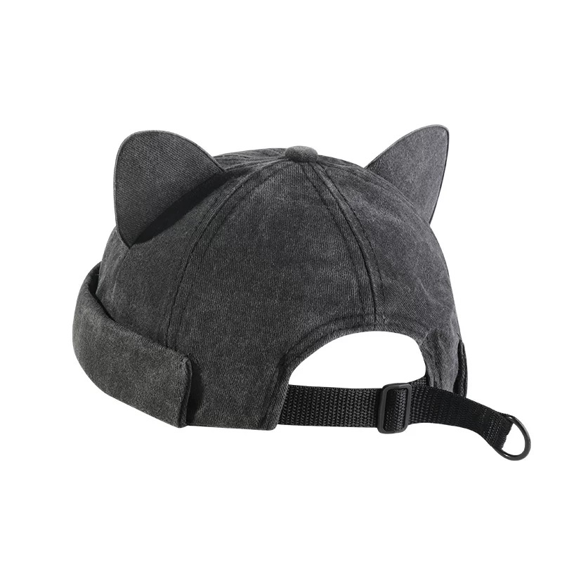 Cat's ears Beanies cap for women fashion washing brimless cap for men ...