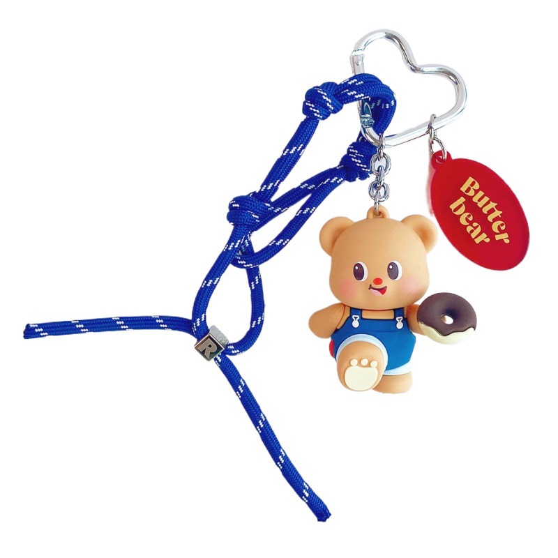 Authentic Butter Bear Keychain Mischievous Cool Pants Bear Keychain ...