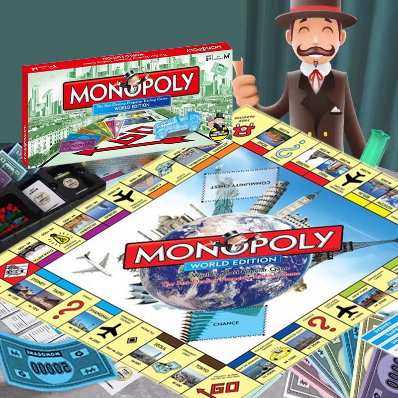 Kids Monopoly Board Game Toys Family game Real Estate Tycoon Global ...