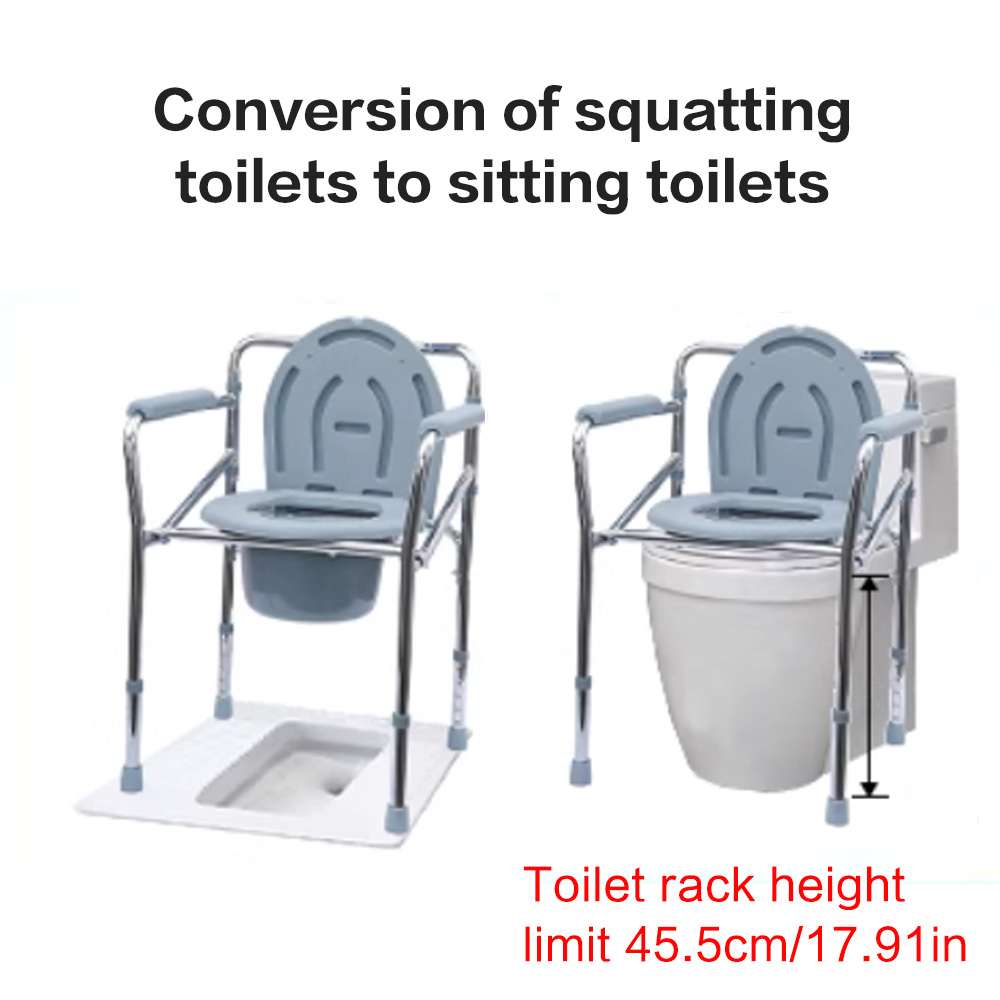 Cofoe Toilet Chair for Adult Pregnant Elderly Sitting Toilet Foldable ...