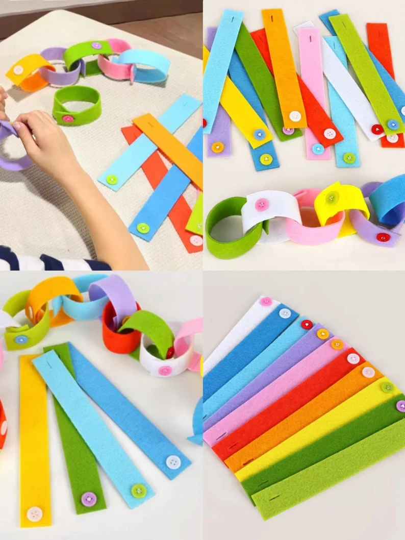 Felt Button Snake Set| Felt Button Chain| Perfect for Fine Motor Skills ...