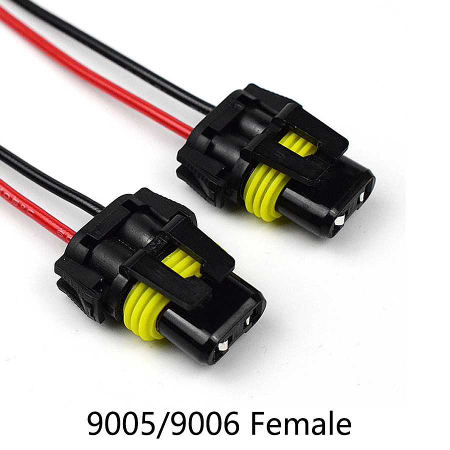 2Pcs 9005 9006 Male Female Plug HB3 HB4 Adapter Socket Wiring Harness ...