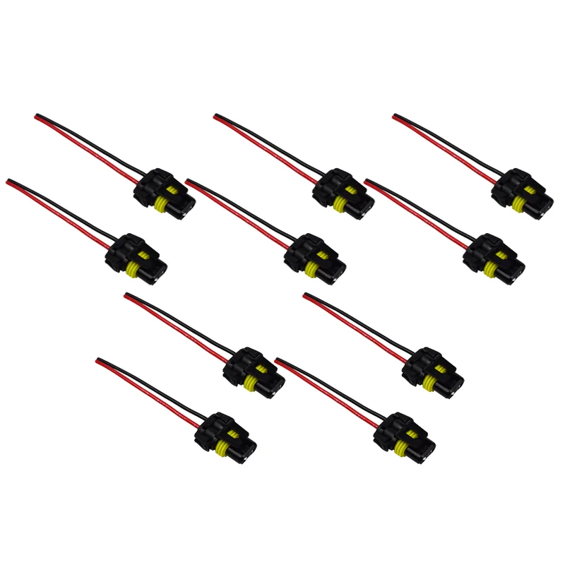 2Pcs 9005 9006 Male Female Plug HB3 HB4 Adapter Socket Wiring Harness ...
