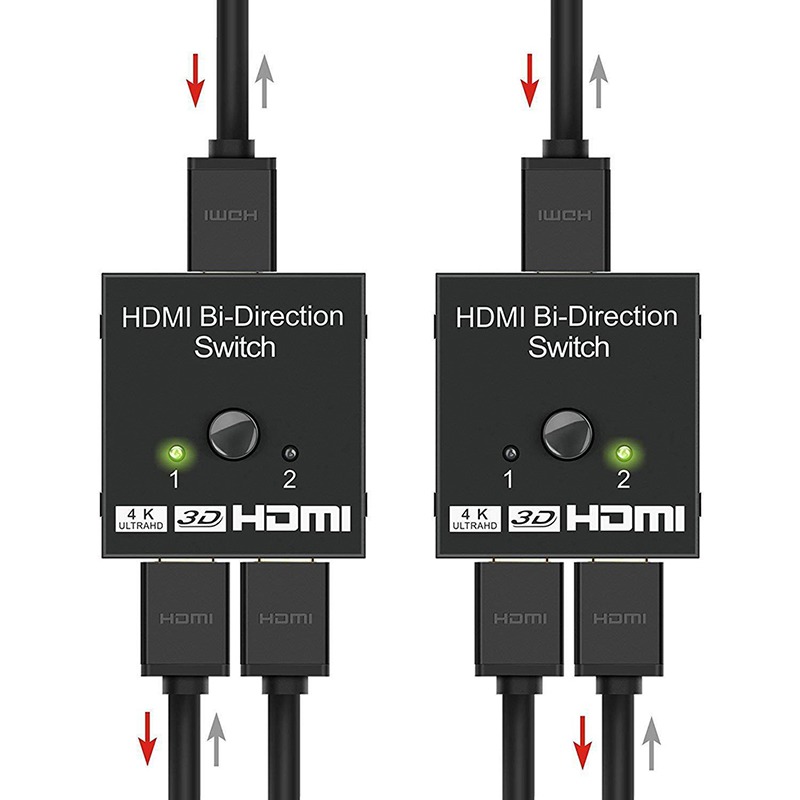 HDTV 2 Ports 4K 1080P HDMI Bi-Directional 2in1 Display Video Audio ...