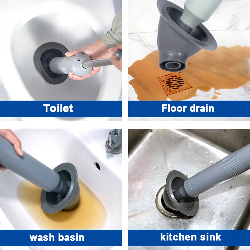 Sincecu Toilet Plunger High Pressure Toilet Cleaner Drain Declogger Air ...