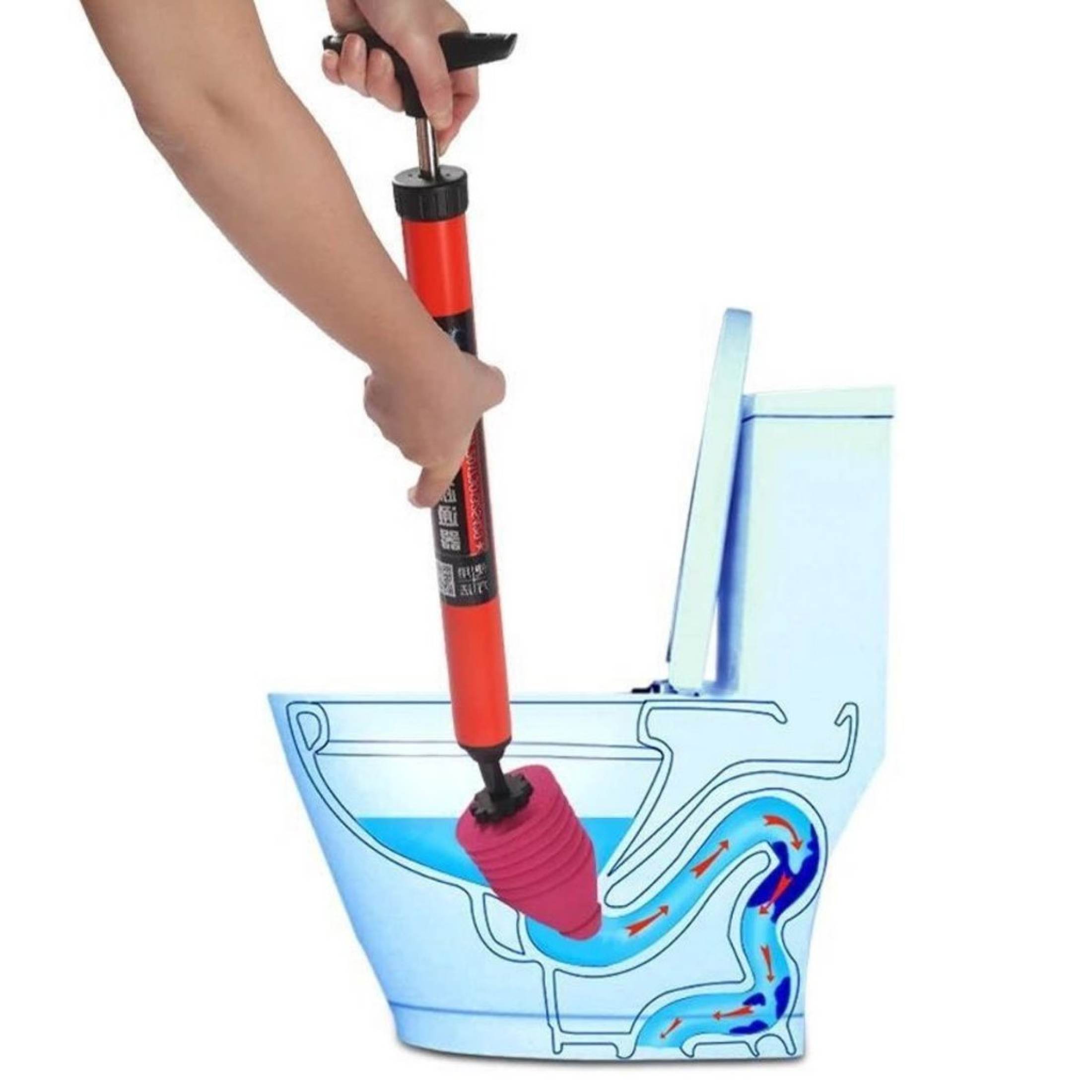Sincecu Toilet Plunger High Pressure Toilet Cleaner Drain Declogger Air ...