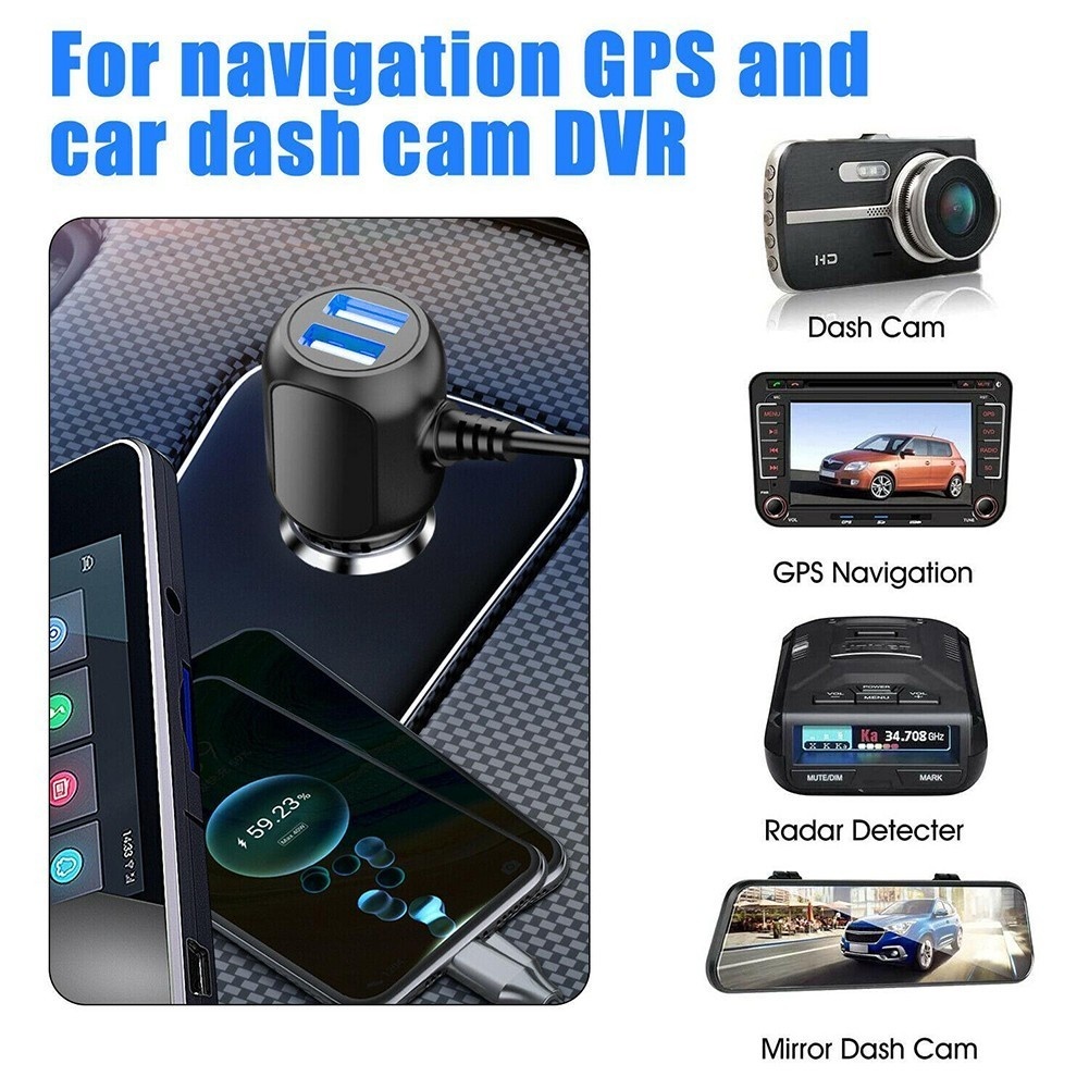 Dash Cam Cable For Car Lighter Car Accessories 3.5M 5V 3.5A USB ...