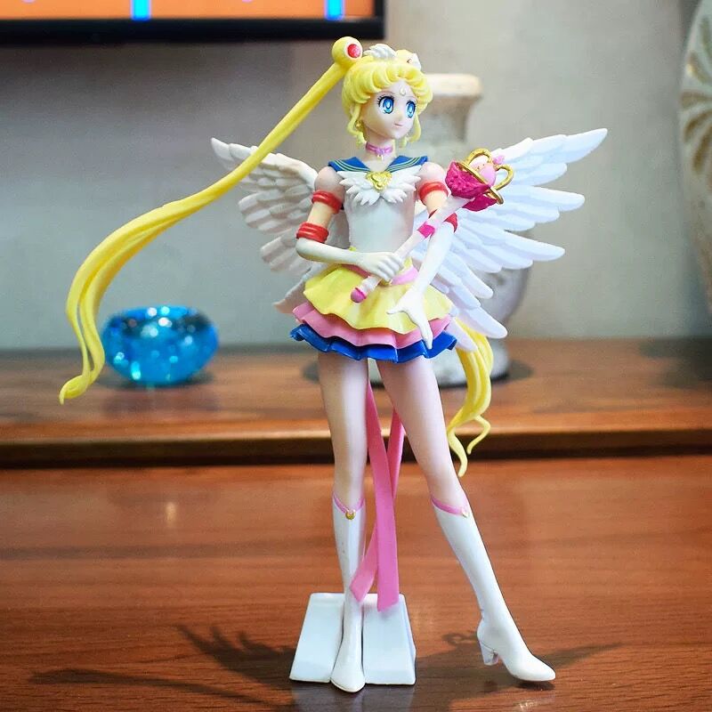 23cm Sailor Moon Anime Figures Kawaii Tsukino Usagi Chibiusa With Light ...