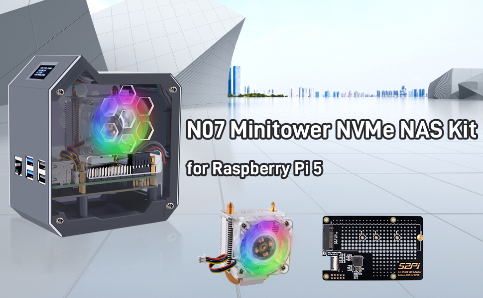 52Pi N07 Minitower NVMe NAS Kit For Raspberry Pi 5 with Ice Tower ...