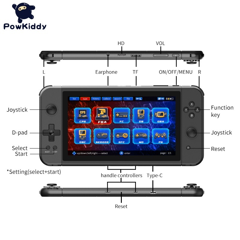 X7S Pocket Gaming Console 7-inch HD Screen Kids Gift Handheld Retro ...