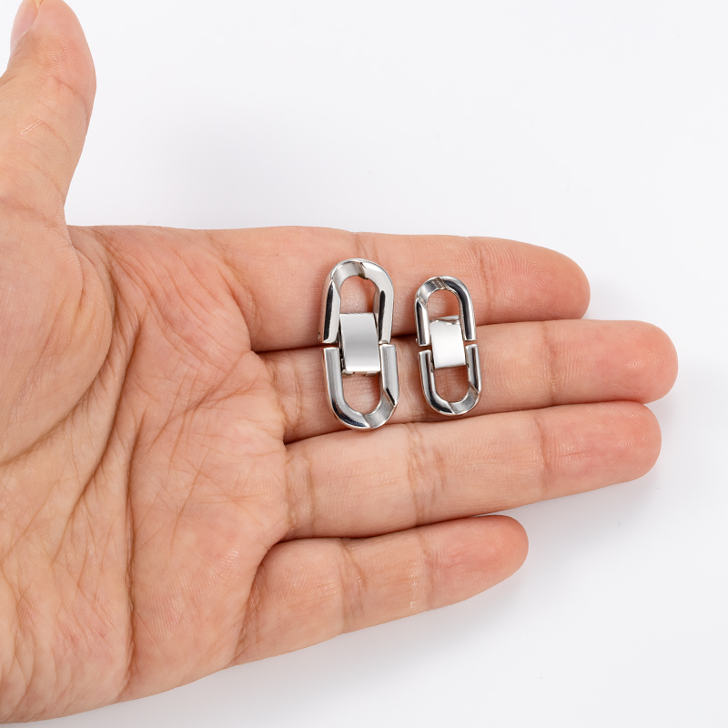 Large Stainless Steel Jewelry Clasps Cuba Chain Lock DIY Jewelry ...