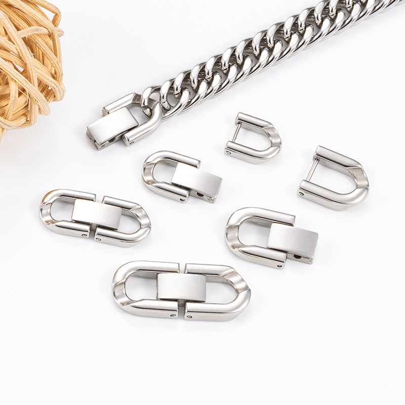 Large Stainless Steel Jewelry Clasps Cuba Chain Lock DIY Jewelry ...