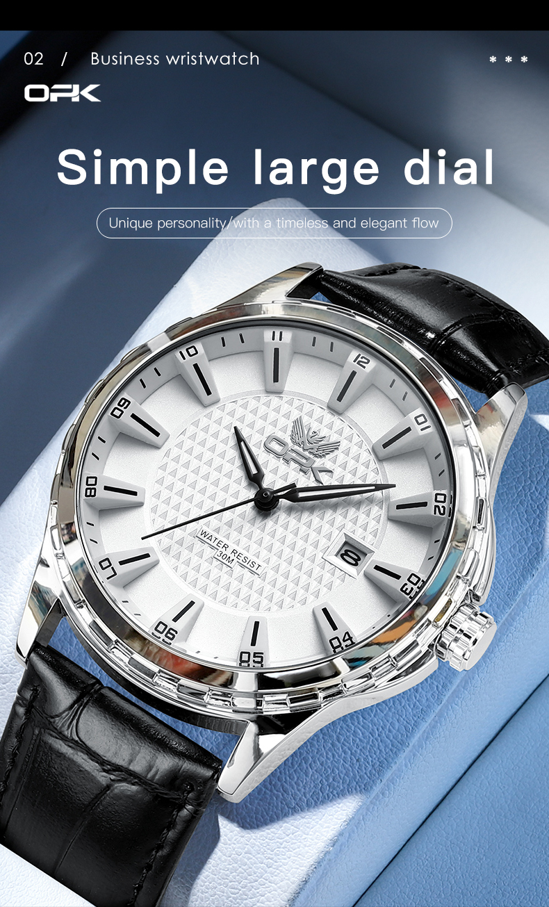 OPK Wrist Watch For Men Water Proof Original Leather Strap 6037 ...