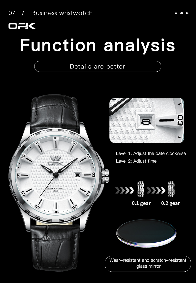 OPK Wrist Watch For Men Water Proof Original Leather Strap 6037 ...