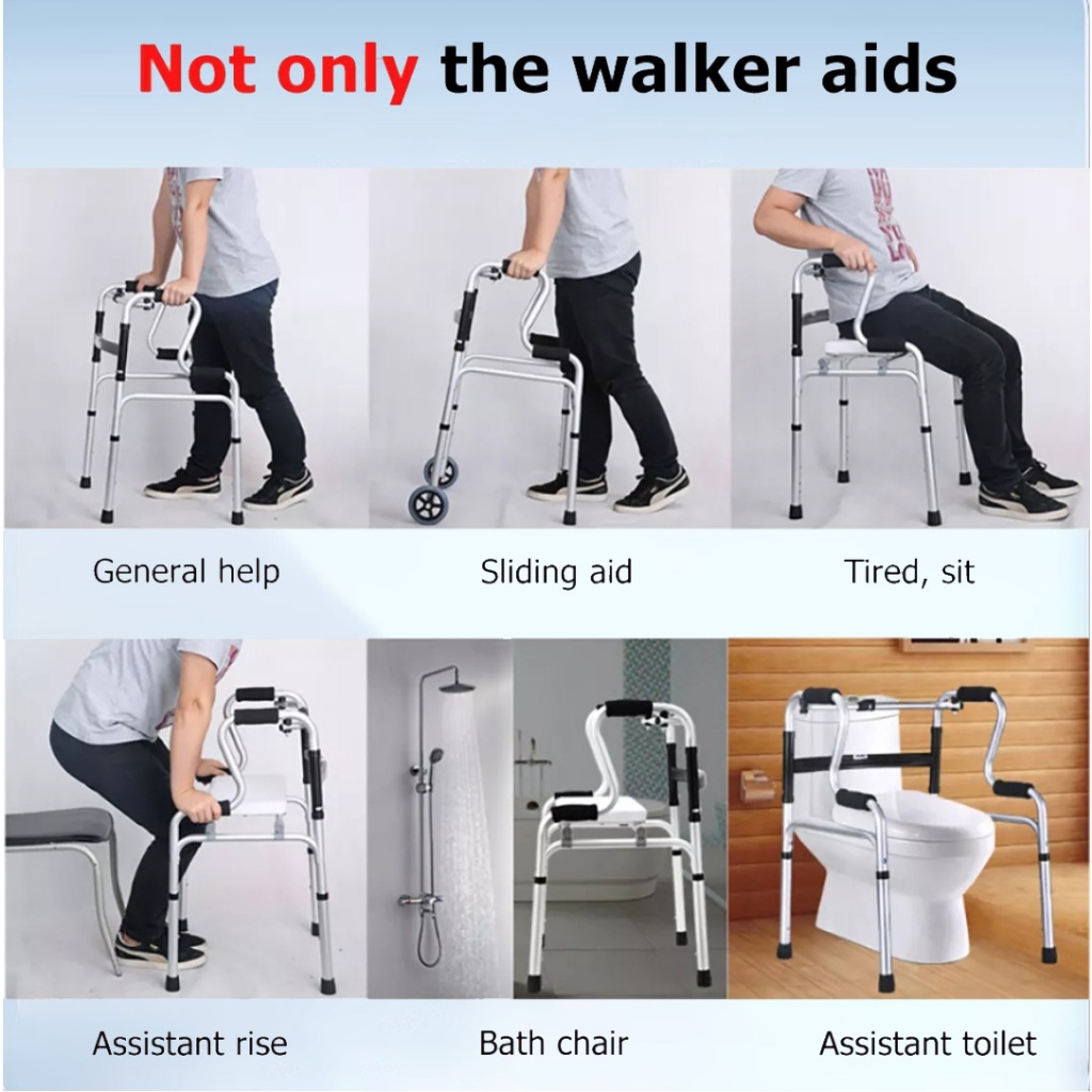 Walker for Elderly With Wheels Toilet Pregnant Women Elderly Foldable ...