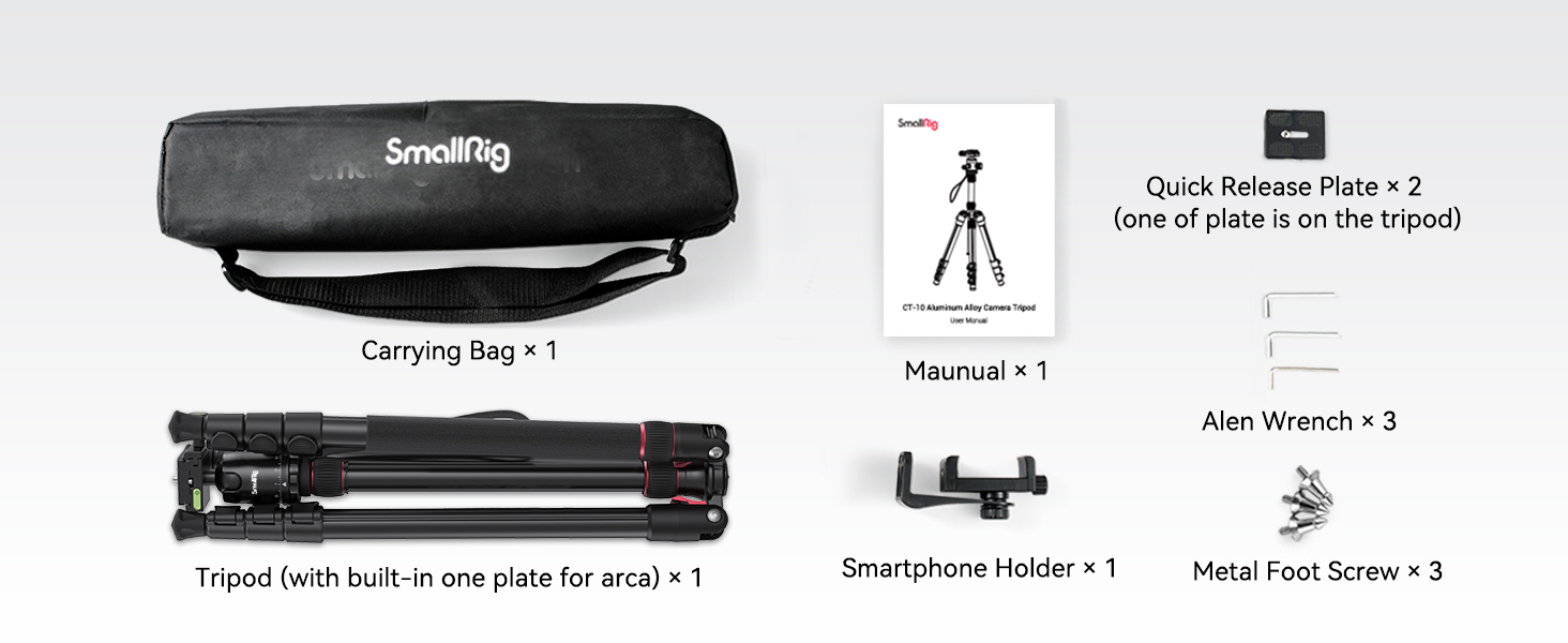 SmallRig 71" Lightweight Travel Tripod Stand for Camera Foldable ...