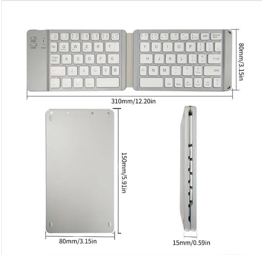Mini Foldable Keyboard Ipad Tablet Phone Charging Bluetooth Wireless ...
