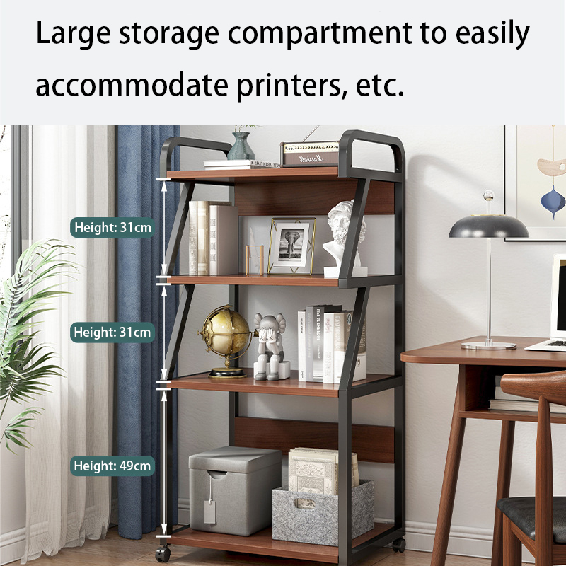 LEHOME Office Storage Rack With wheel 3/4Layers PC case Rack printer ...