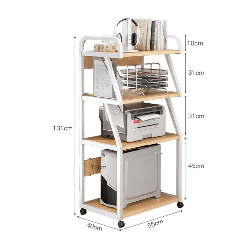 LEHOME Office Storage Rack With wheel 3/4Layers PC case Rack printer ...