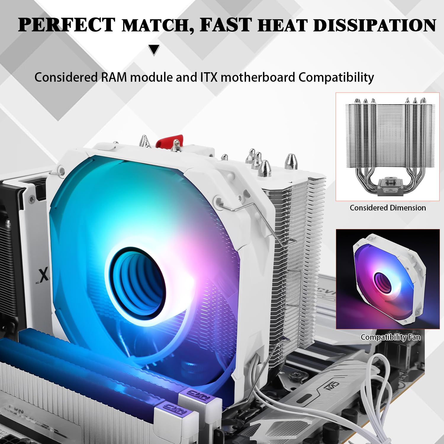 Thermalright AK120 MINI CPU Air Cooler 5 Heat pipes Chassis heat PC ...