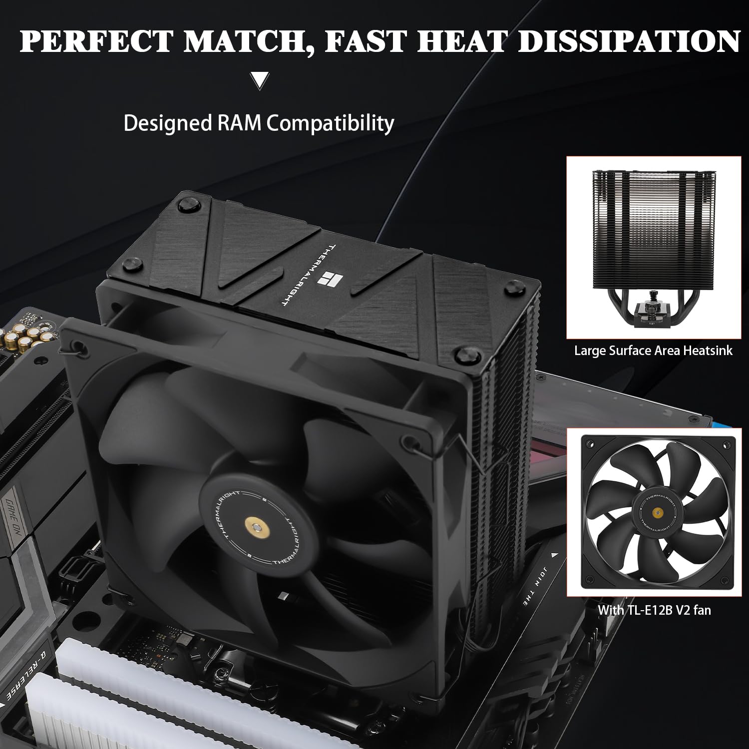 Thermalright AS120 EVO White ARGB CPU Air Cooler 4 Heatpipes PC ...