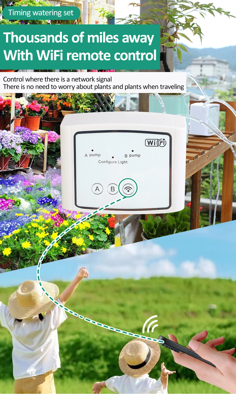 WIFI Control Intelligent Irrigation System Dual Pump Timer Automatic ...