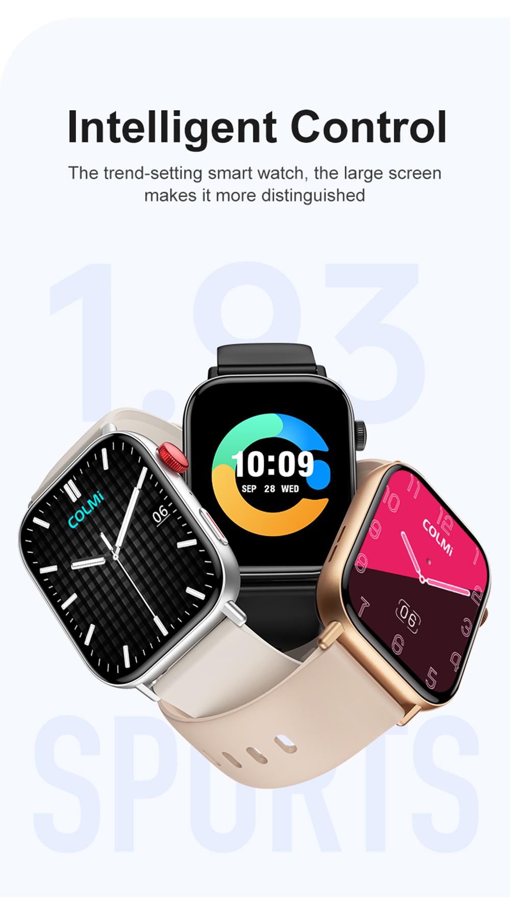 COLMI C8 Max Wireless Charging Smart Watch Unisex Original Brand 1ATM 1 ...