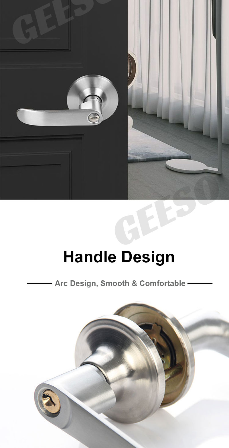 GEESO Hardware Door Knob Lever Type Aluminium Alloy Lock Set With 3 ...
