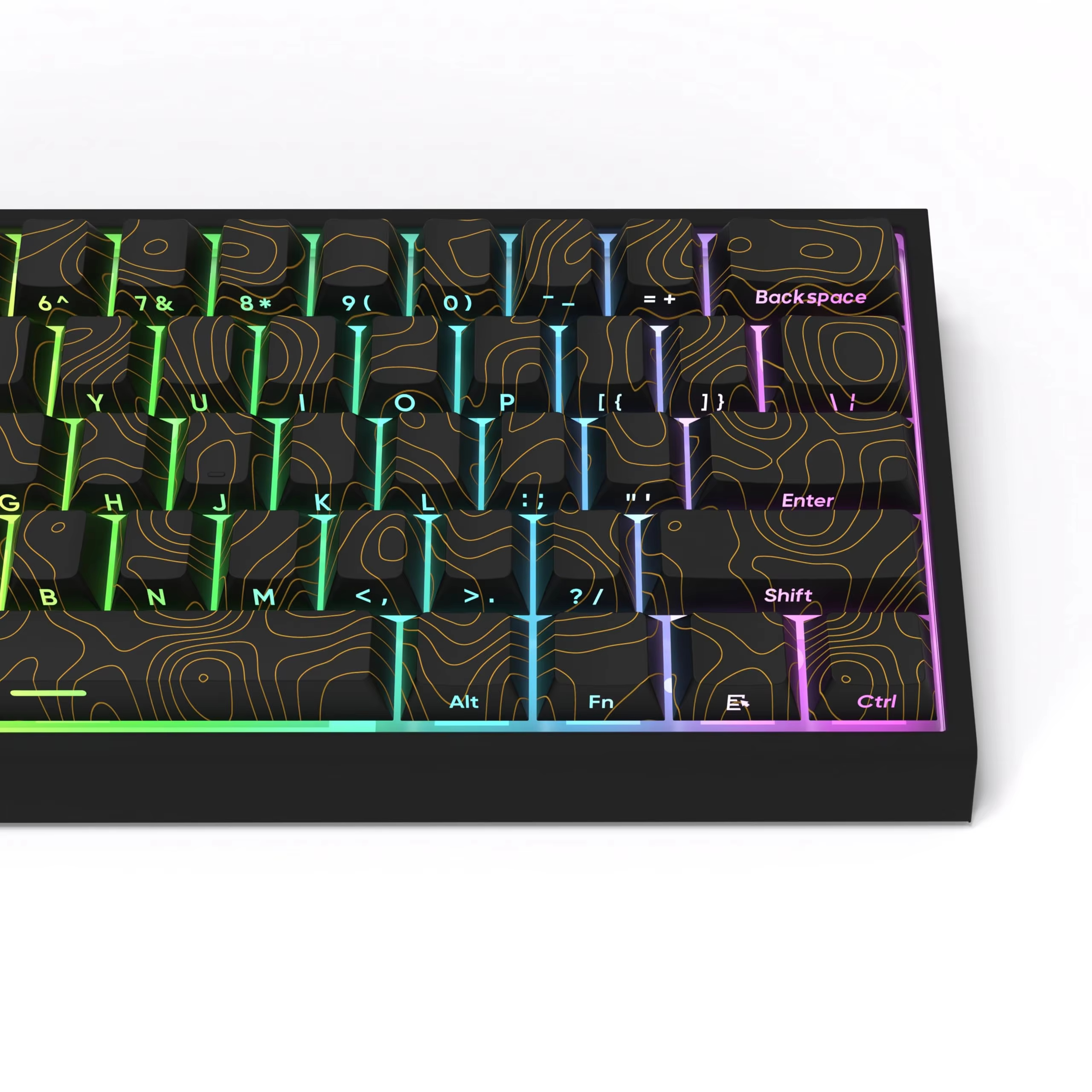 WOMIER 136 Keys Black Golden Line Dye-Sublimation Keycaps for Cherry MX ...