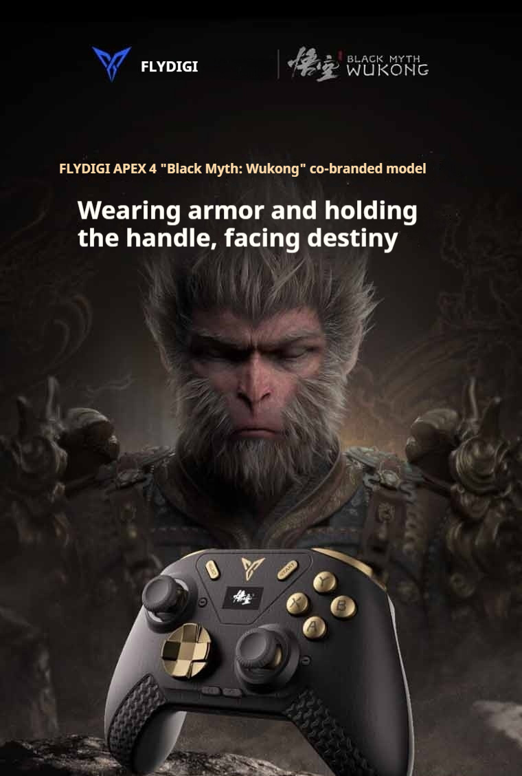 Flydigi APEX 4 Black Myth: Wukong Wireless Game Controller Force Feedback Alloy Joystick ...