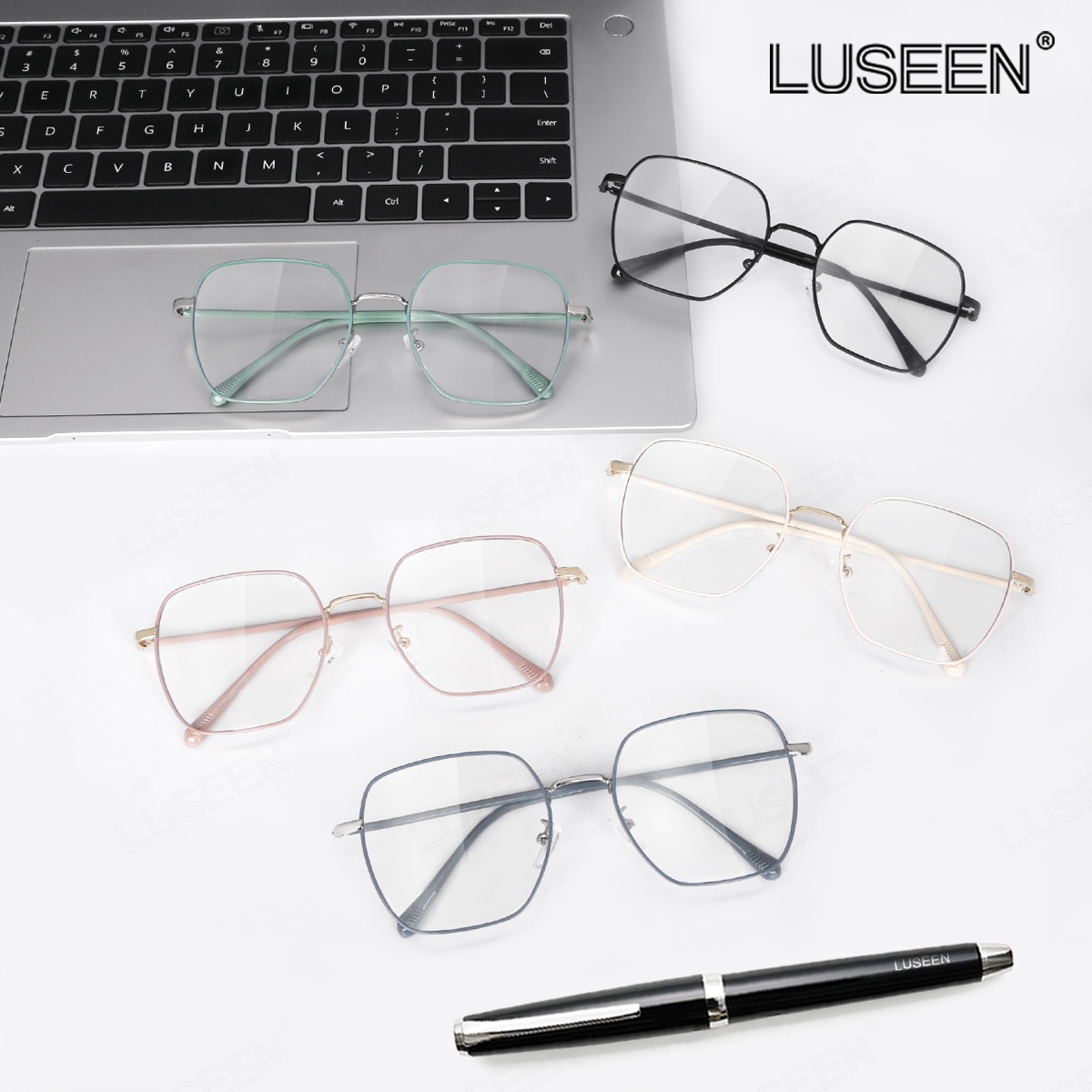 LUSEEN Anti-Radiation Photochromic Eyeglasses For Men Women Fashion ...
