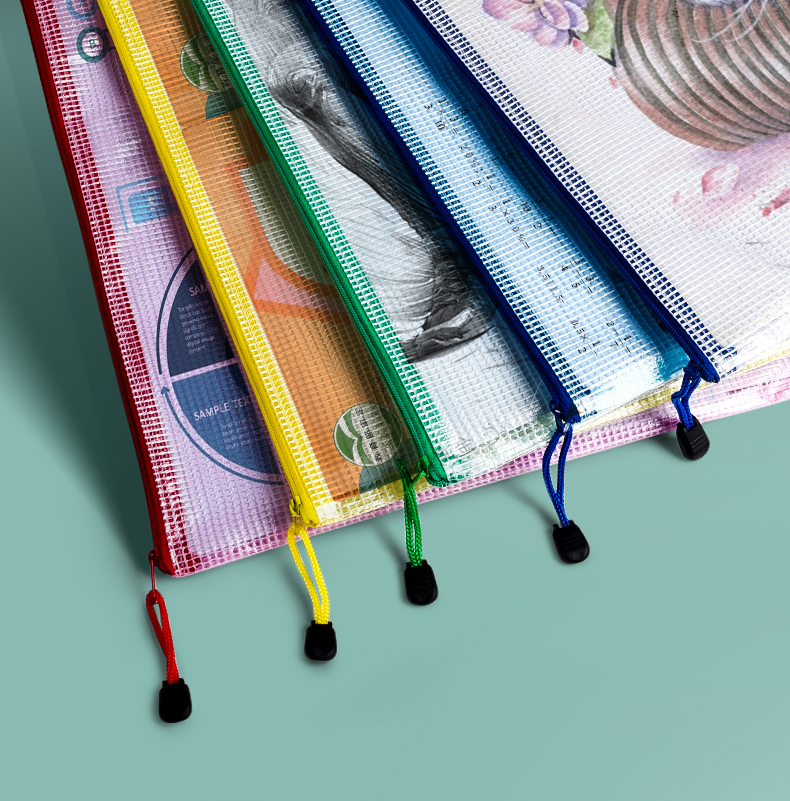 A3/A4/A5 Mesh Zipper File Bag Envelope Document Storage Pouch Bag ...