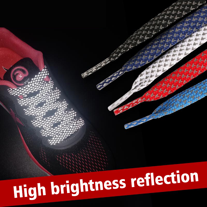 1 Pair 3M Reflective Flat Woven Athletic Sport Casual Shoe Laces ...