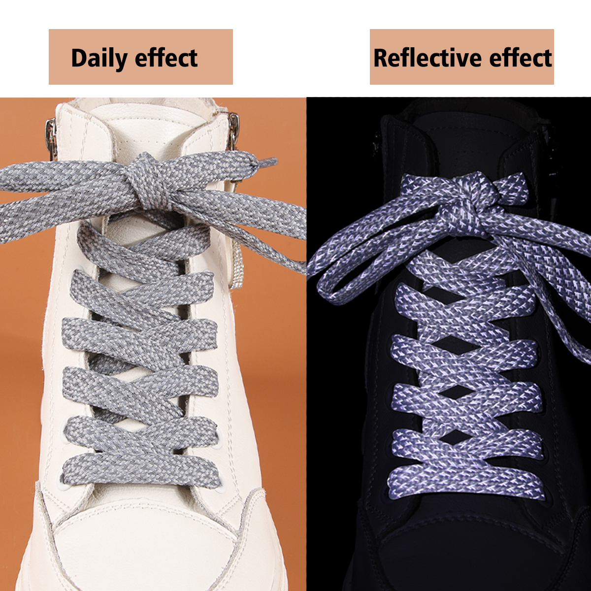 1 Pair 3M Reflective Flat Woven Athletic Sport Casual Shoe Laces ...