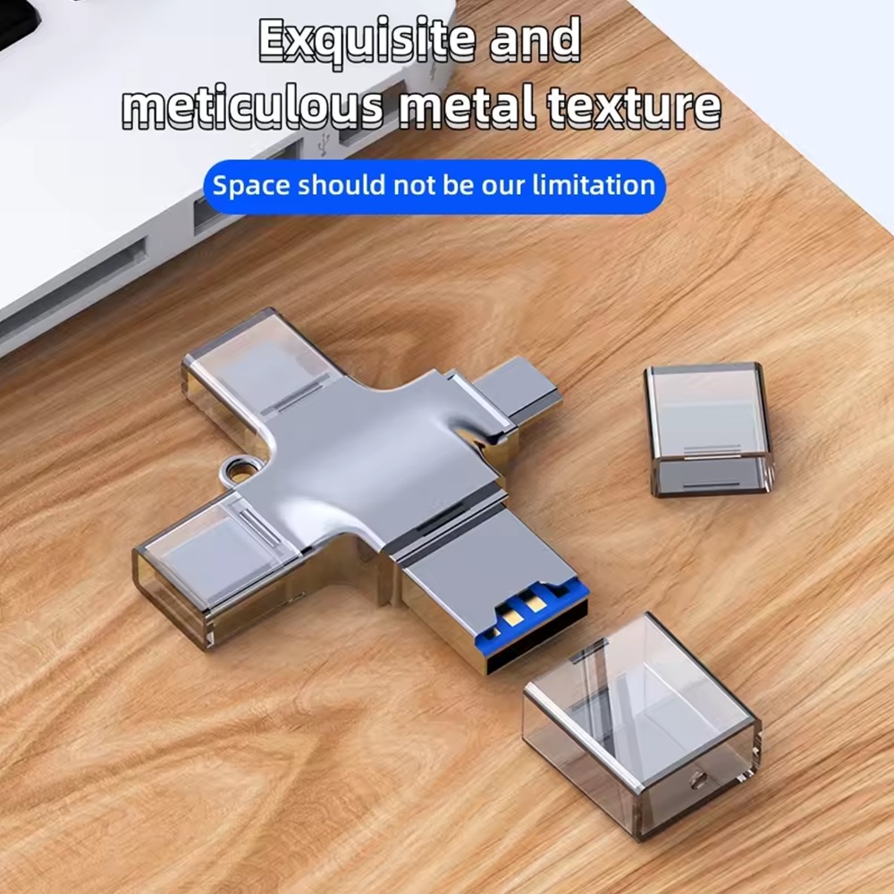 4 in 1 Type-C USB Micro Usb Otg Card Reader Adapter Micro SD TF Usb Flash Drive Reader Usb Stick ...