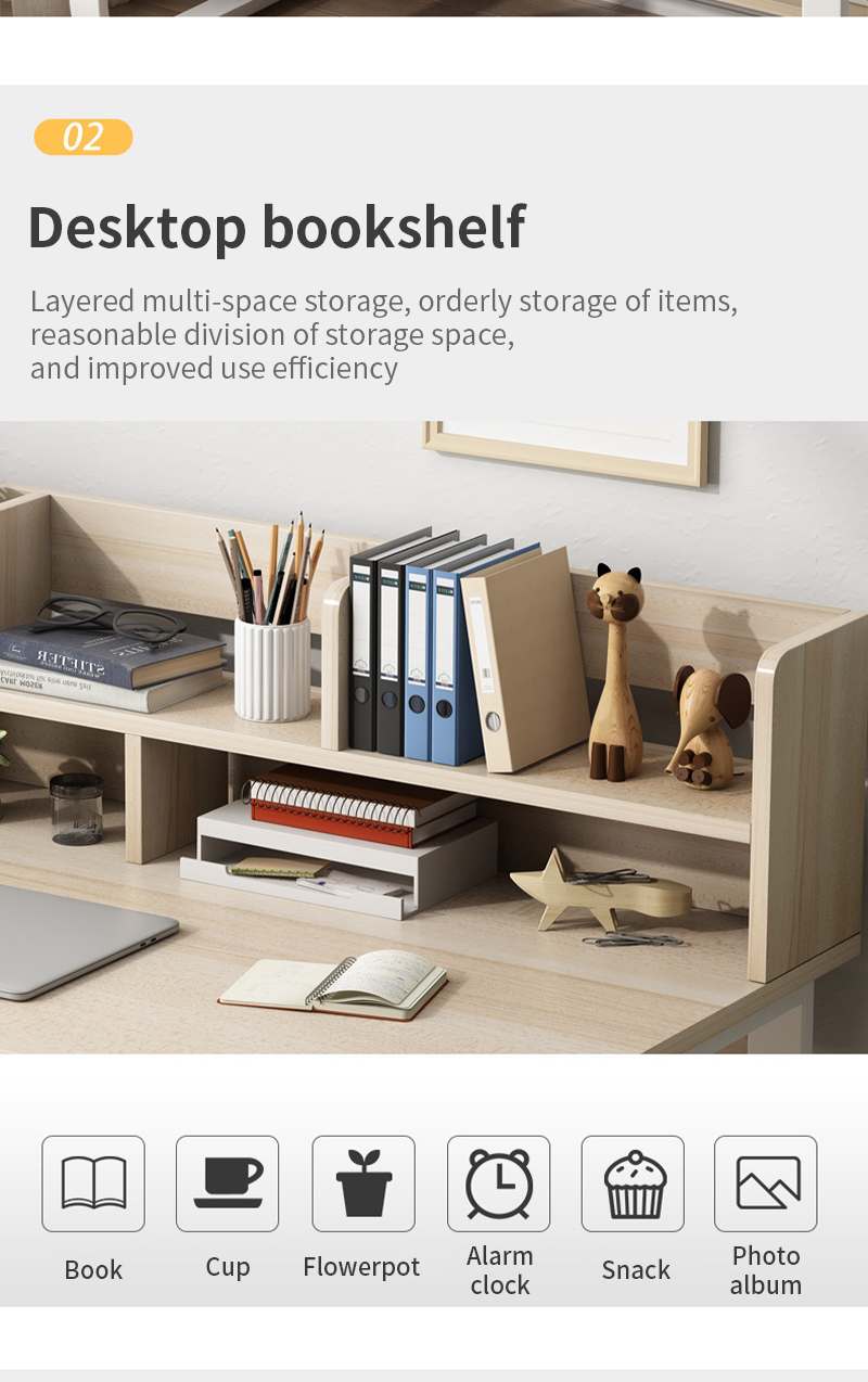 Computer table 80/100/120cm solid wood Computer desk student study desk ...