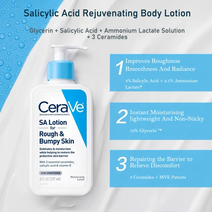 CeraVe SA Lotion for Rough & Bumpy Skin 237ml With Moisturizing ...