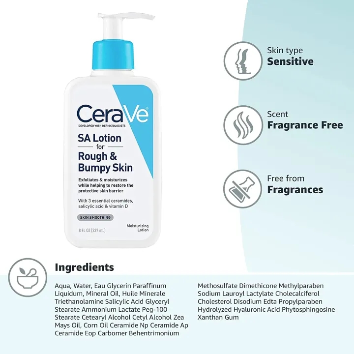 CeraVe SA Lotion for Rough & Bumpy Skin 237ml With Moisturizing ...