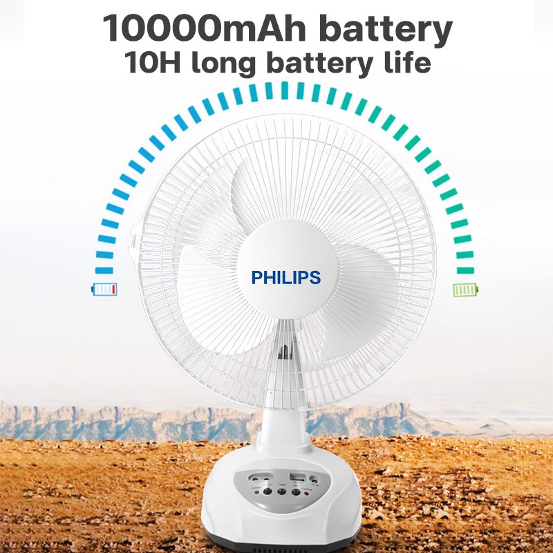 【TODAY SHIP】Philips Solar fan 12"Electric fan Desk outdoor fan Solar ...