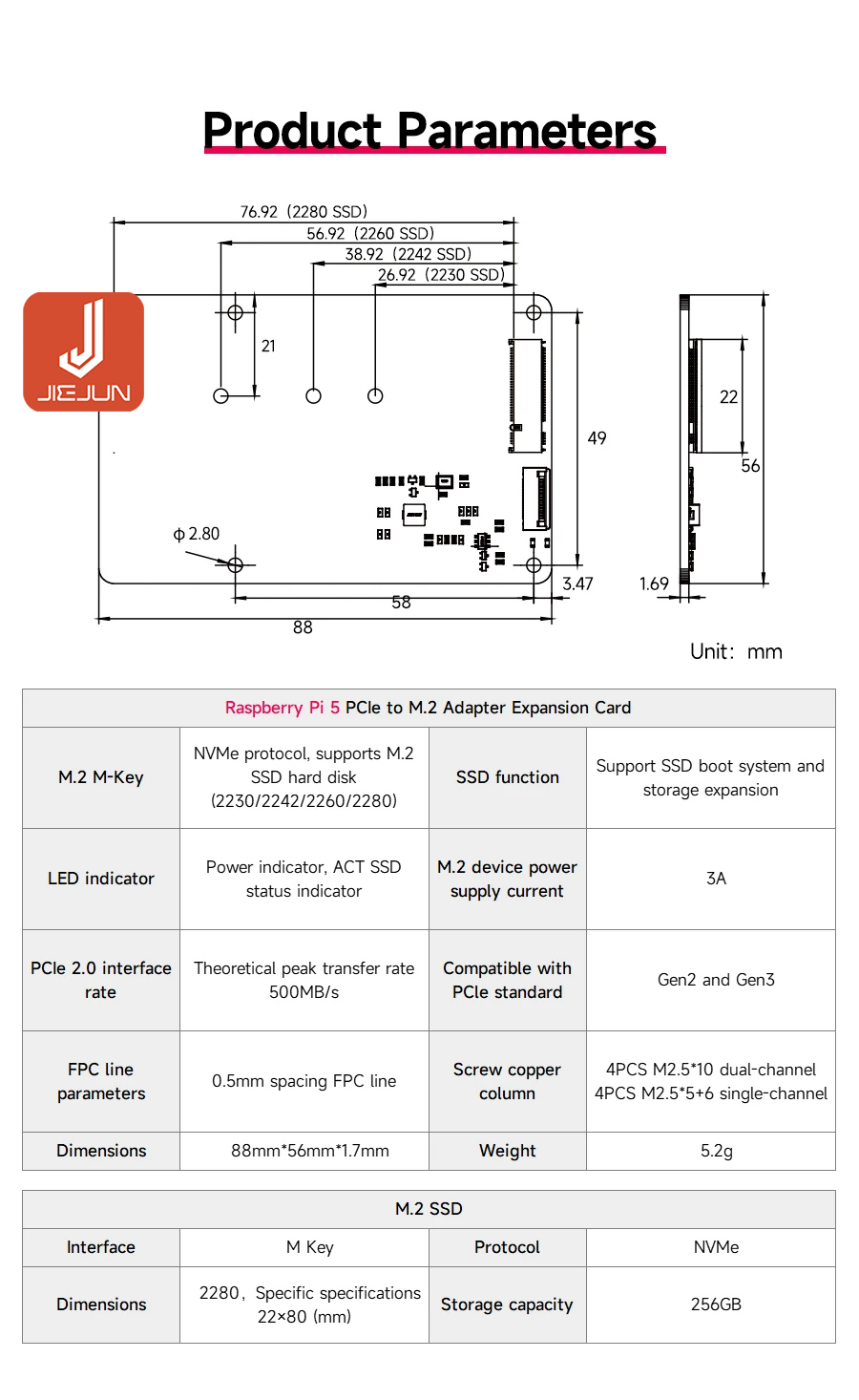 Raspberry Pi 5 Dedicated PCIe to M.2 NVME SSD Solid-state Drive ...