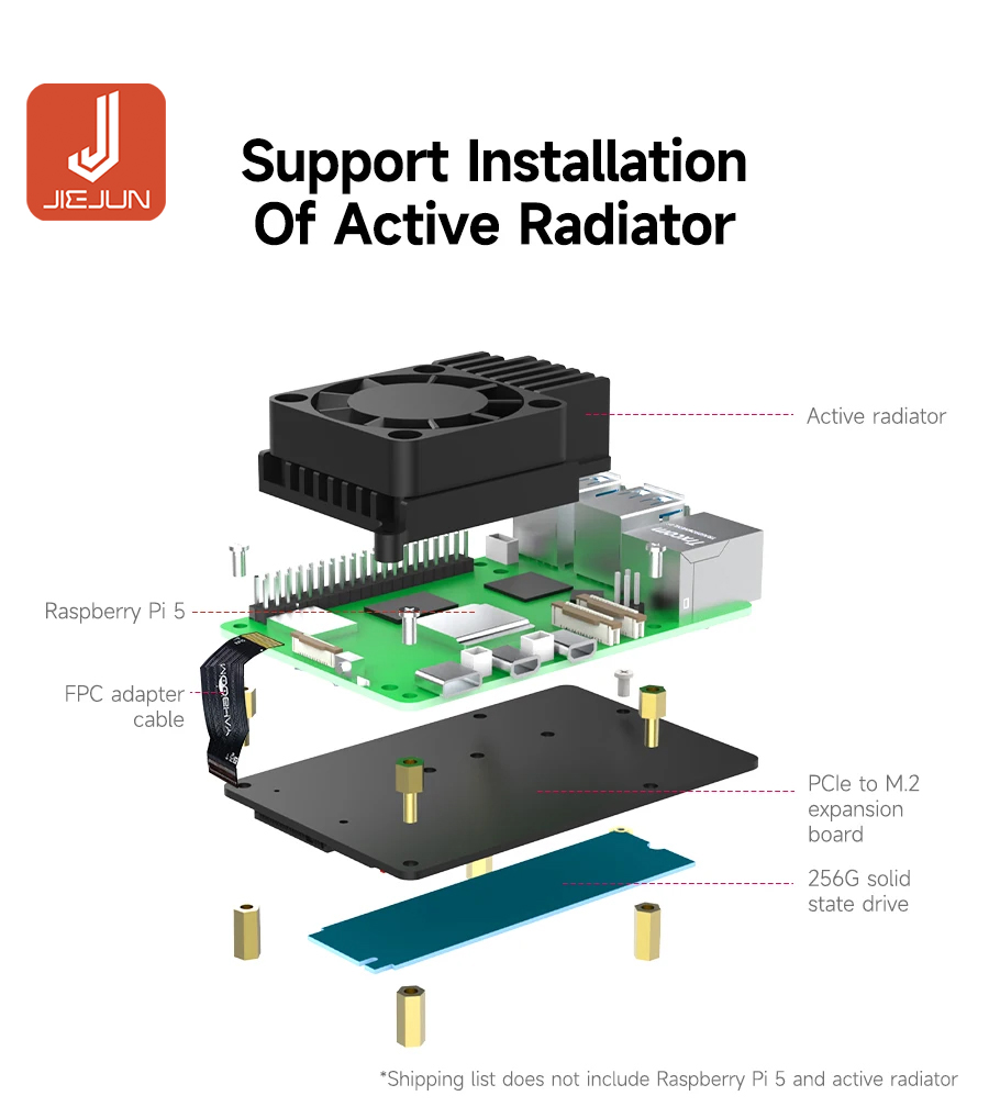Raspberry Pi 5 Dedicated PCIe to M.2 NVME SSD Solid-state Drive ...