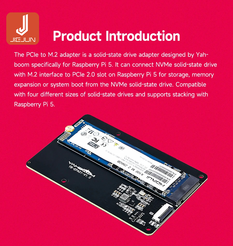 Raspberry Pi 5 Dedicated PCIe to M.2 NVME SSD Solid-state Drive ...