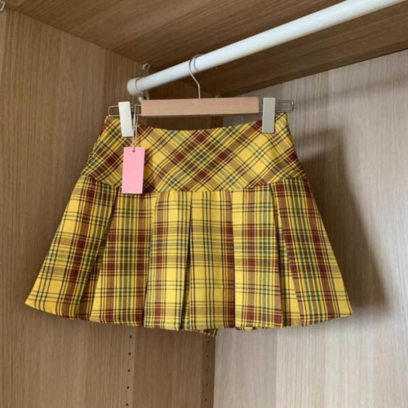 DAMENER Plaid Pleated Skirt Mini Palda For Women Party Skort With ...