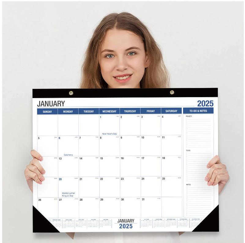 2025 Wall Calendar With Index Sticker & Memorandum 16 Months Calendar ...