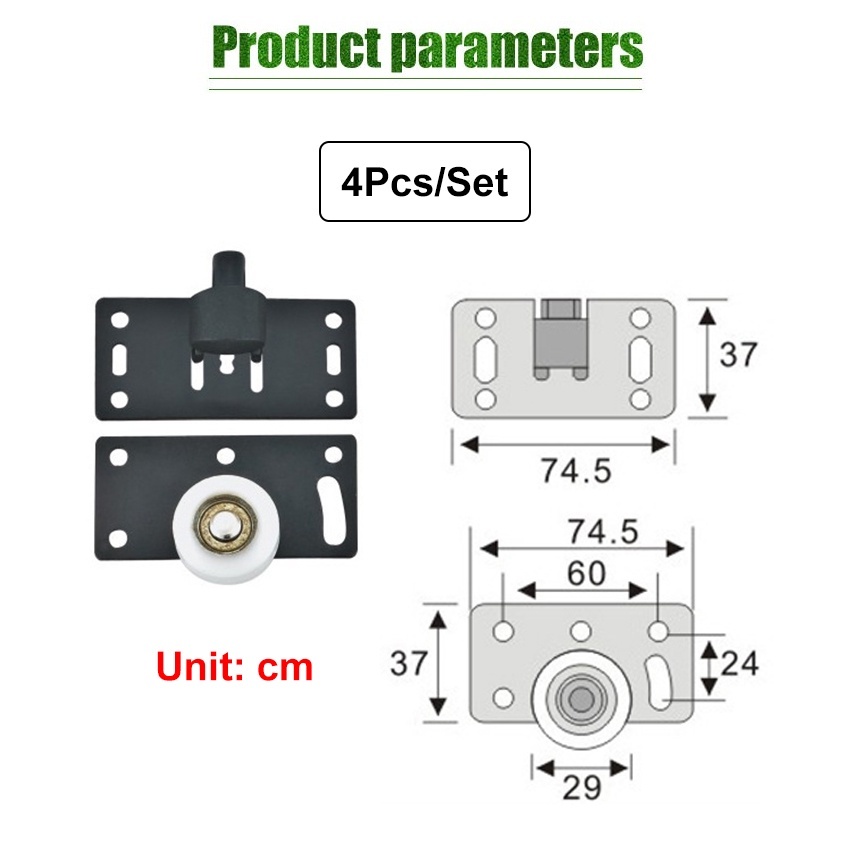 8 Set Mute Durable Closet Hanging Concave Pulley Caster Wardrobe ...