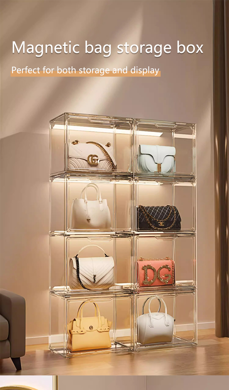 Transparent Acrylic Bag Organizer Box For Storage Cabinet Labubu ...