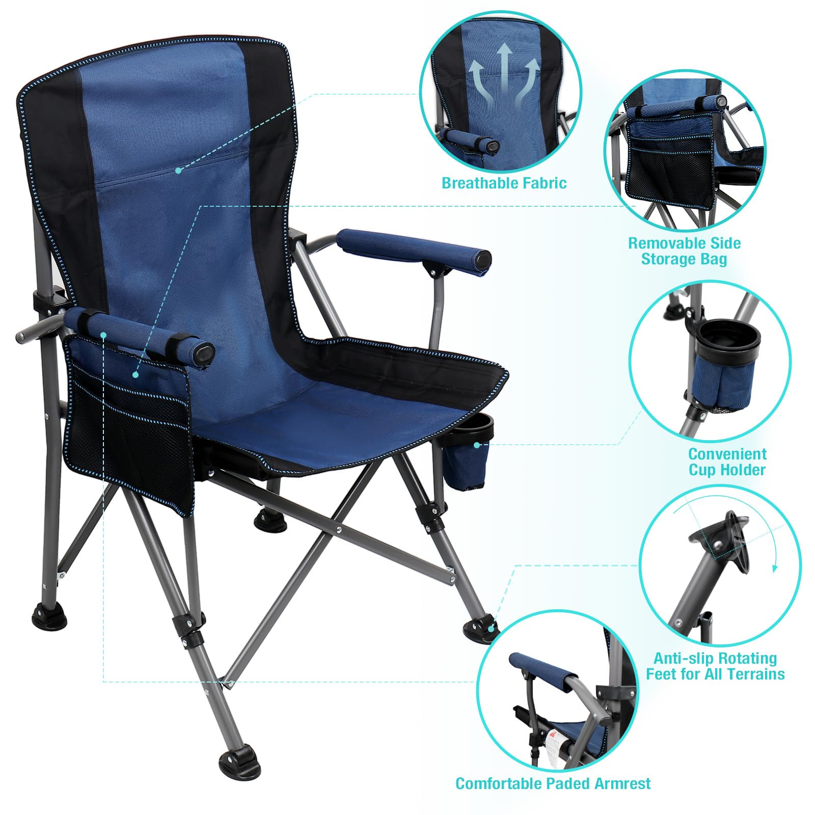 Folding fishing chair Camping chair Folding chair Collapsible fishing chair Load capacity 200kg ...