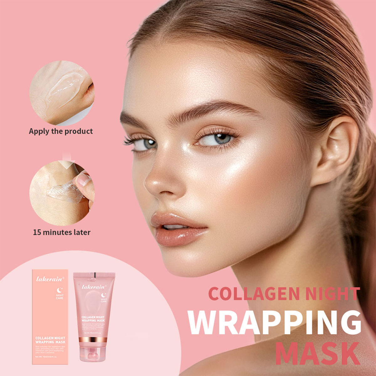 Lakerain Collagen Peel Off Facial Mask Overnight Wrapping Pack ...