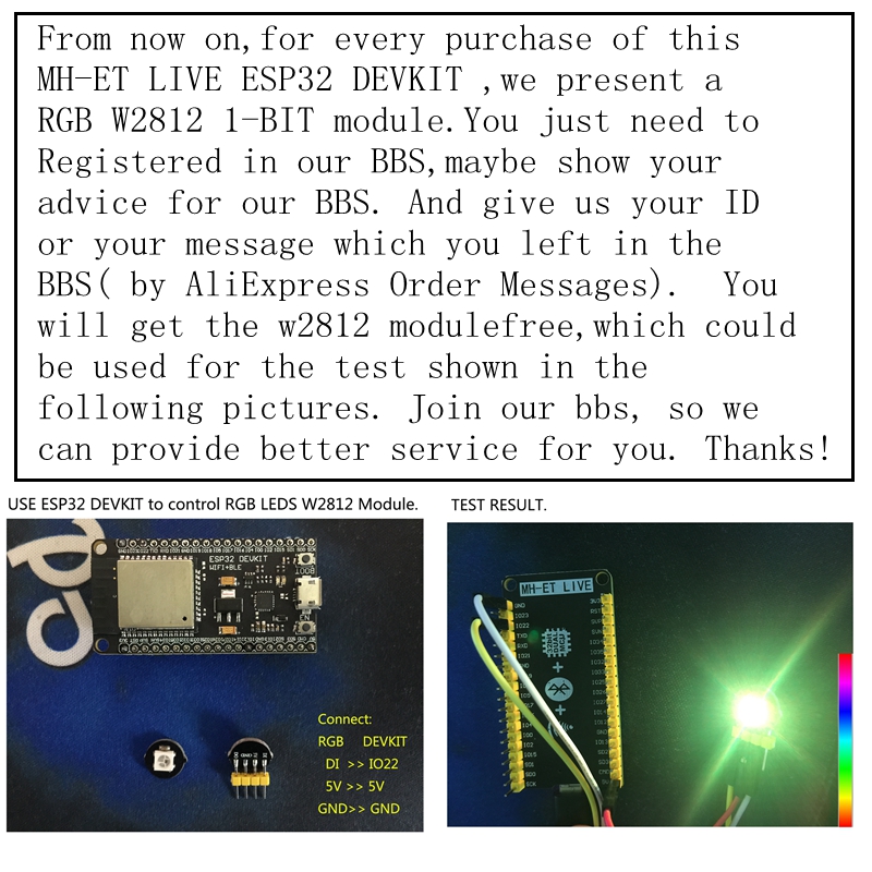 MH-ET LIVE ESP32 Development Board WiFi+Bluetooth Ultra-Low Power ...